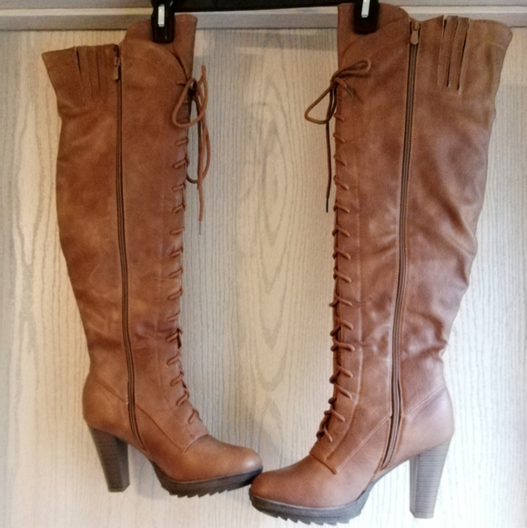 Dream Pairs | Shoes | Dream Pairs Lacey Over Knee High Heel Laced Up ...